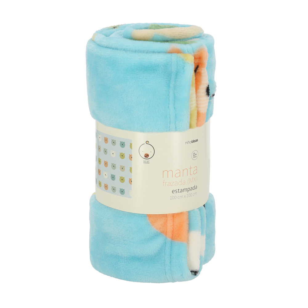 MANTA CORAL ESTAMPADA 100X100CM | Casaideas